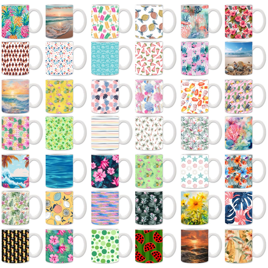 350 Summer Mug Sublimation Designs, Mug Wrap Bundle, Designs for Mug ...