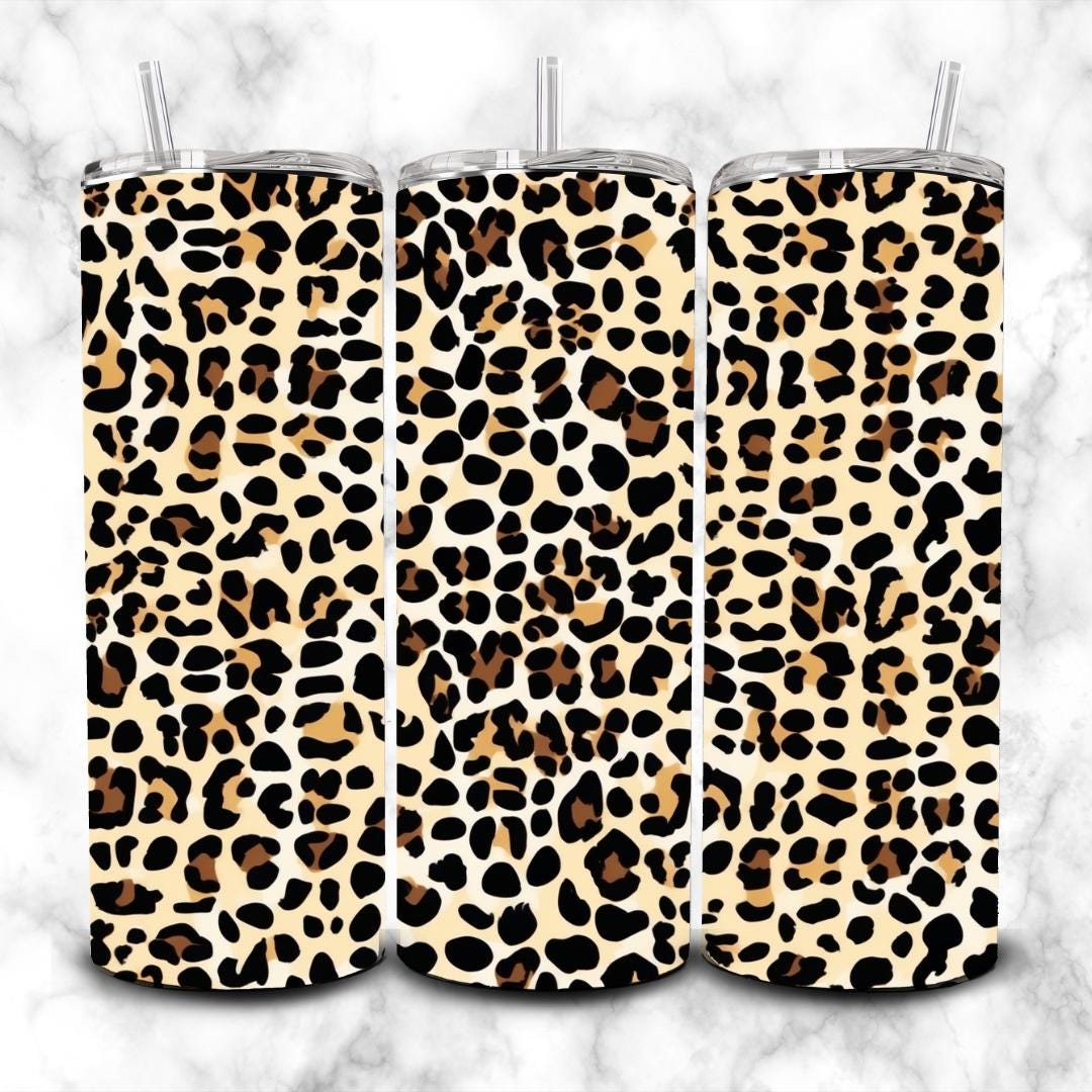 Leopard Print Tumbler Sublimation Design, Tumbler Wrap Png, Design for ...