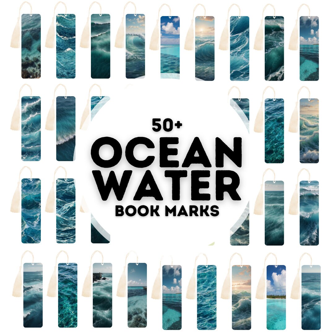 50+ Ocean Water Bookmark Sublimation Designs, Bookmark Bundle, Bookmark ...