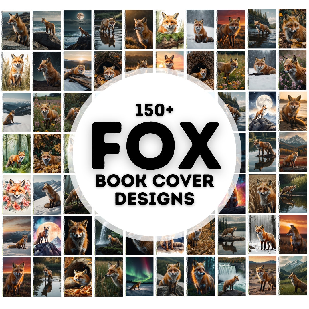 150 Fox Book Cover Sublimation Designs, Book Cover Bundle, Book Cover ...