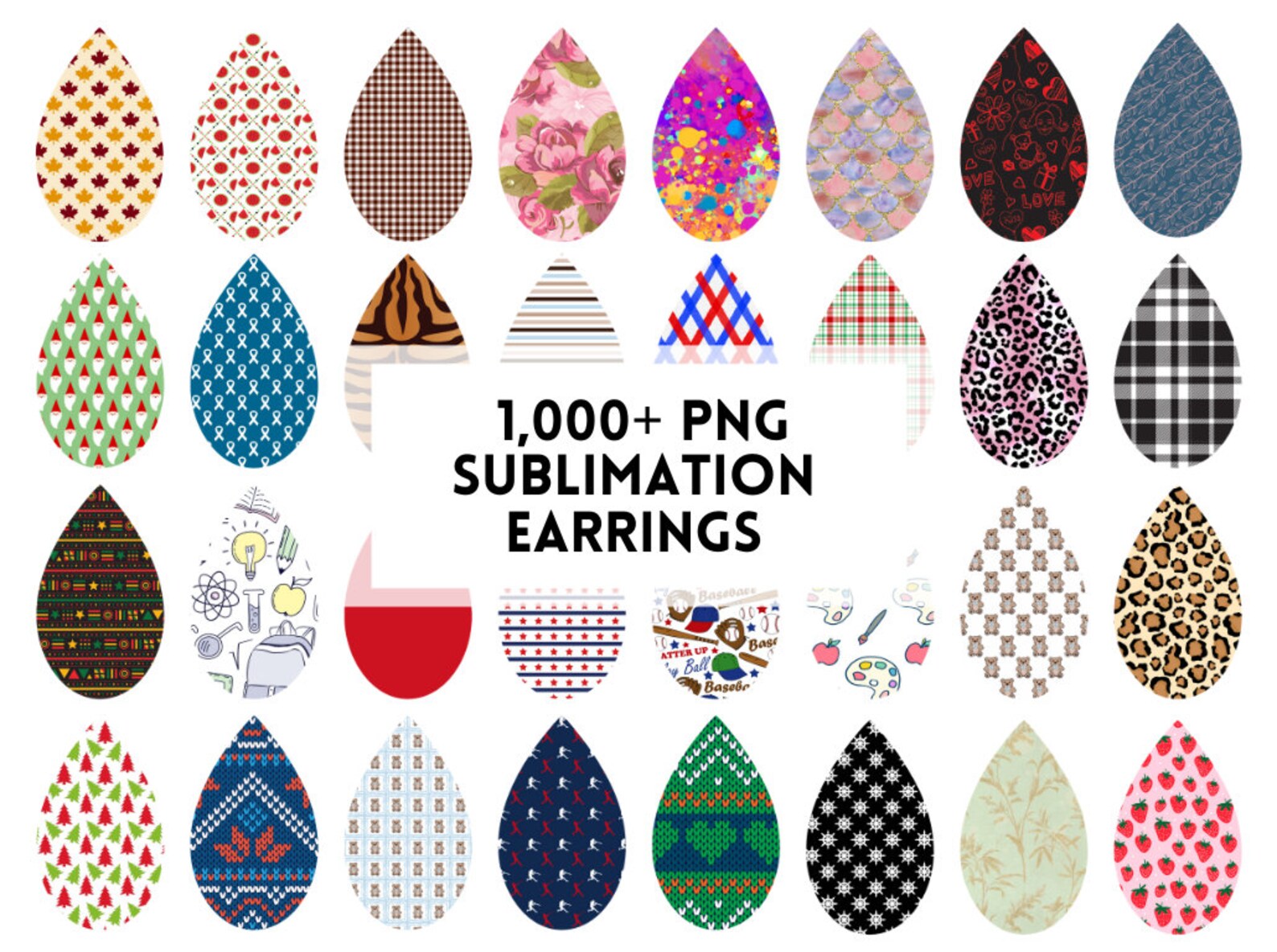 1000 Sublimation Earring Designs Template Bundle Sublimation - Etsy