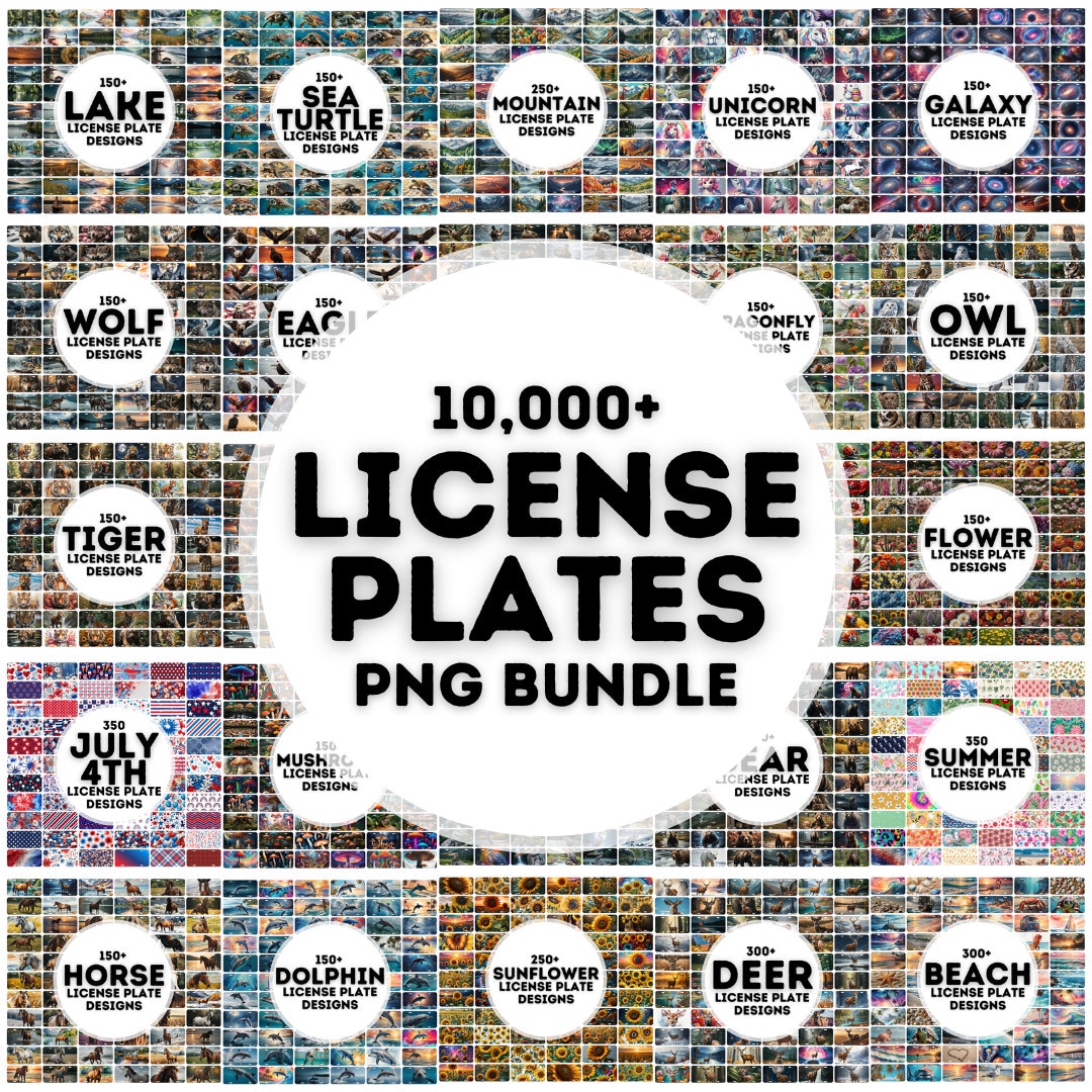 10000+ License Plate Sublimation Designs Bundle Png, License Plate ...
