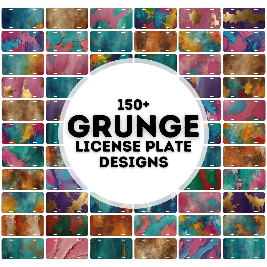 150+ Grunge License Plate Sublimation Designs Png, License Plate ...