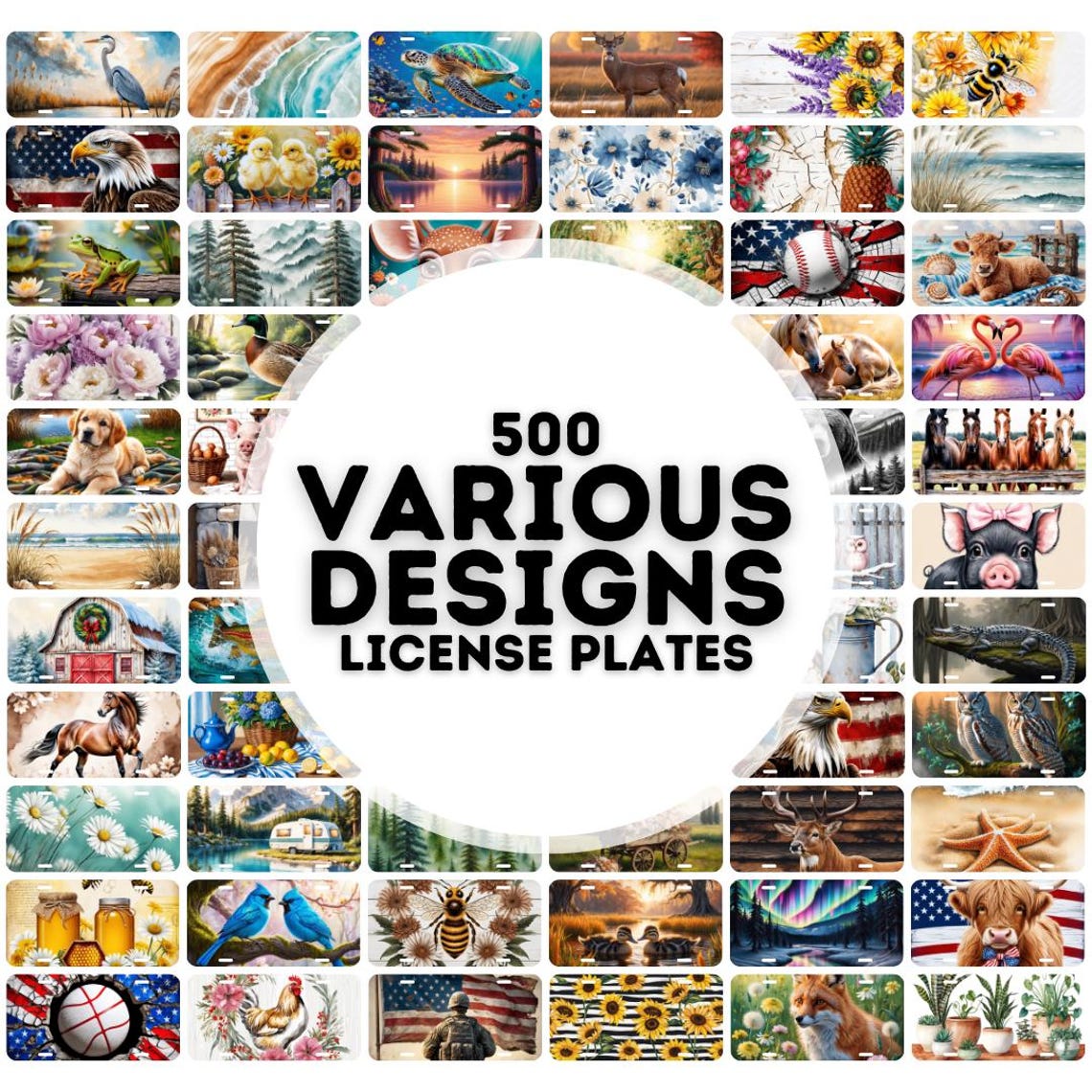 500 Various Designs License Plate Sublimation Designs Png, License ...