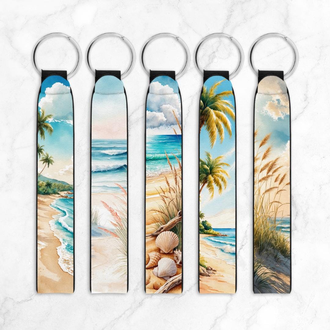 5 Beach Key Fob Sublimation Designs Png, Key Fob Sublimation Designs ...