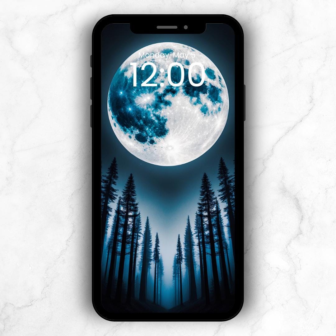 Full Moon Phone Wallpaper Design, Phone Lock Screen, Phone Wallpaper ...