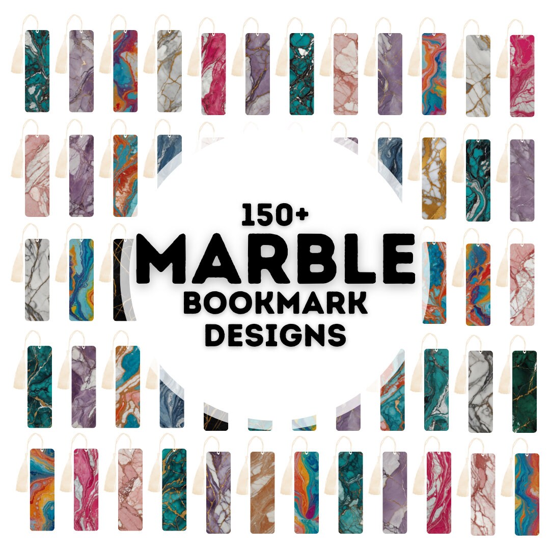 150+ Marble Bookmark Sublimation Designs, Bookmark Bundle, Bookmark Png ...
