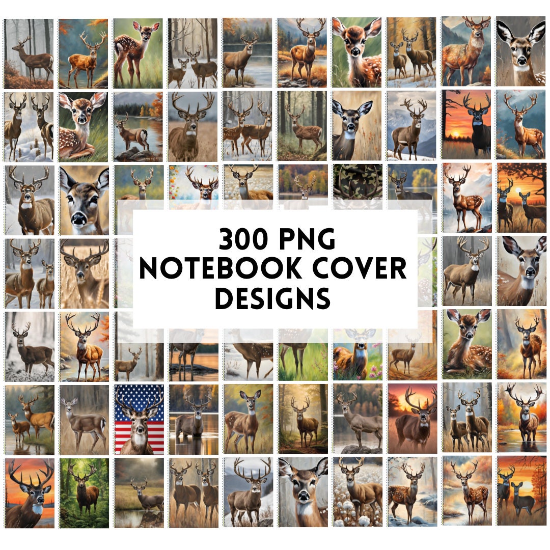 300 Deer Book Cover Sublimation Designs, Book Cover Bundle, Book Cover ...