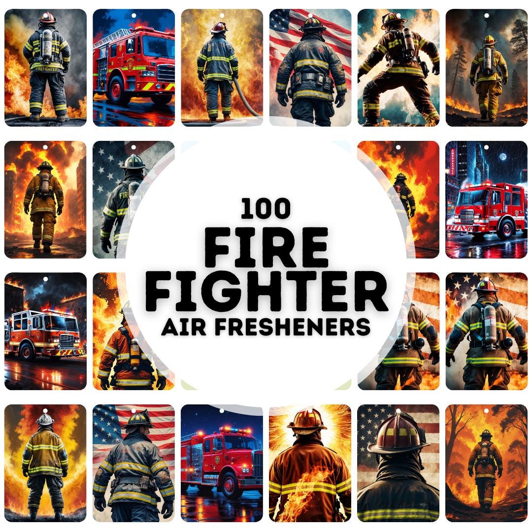 100 Firefighter Air Freshener Designs, Air Freshener Bundle, Design for ...
