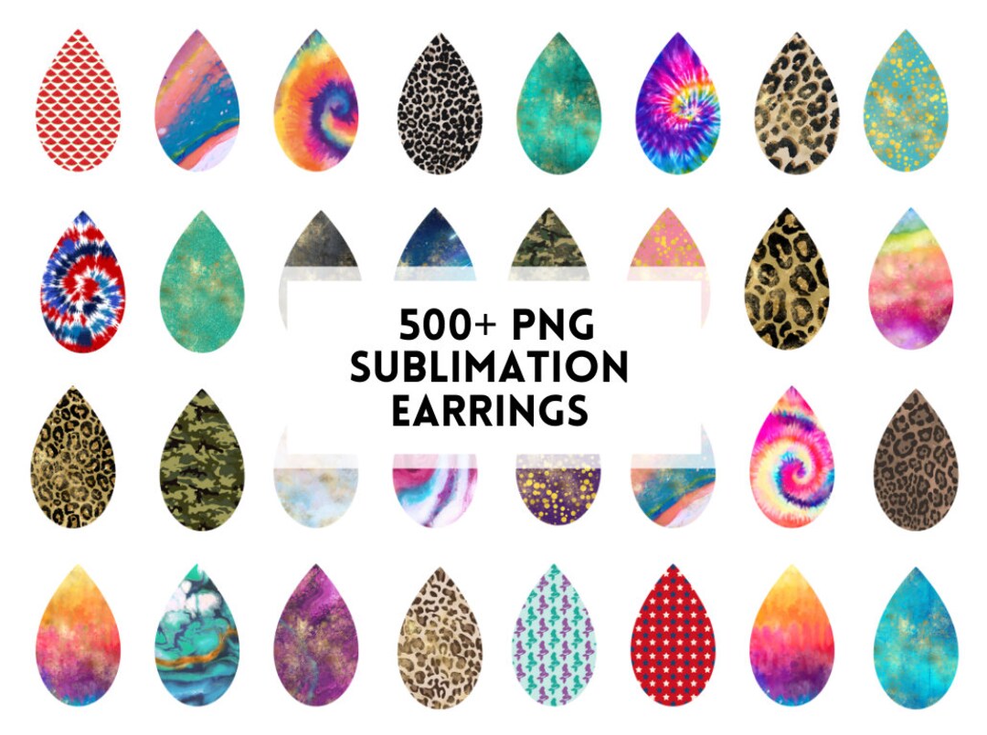 500+ Sublimation Earring Designs Template Bundle, Sublimation Earring ...