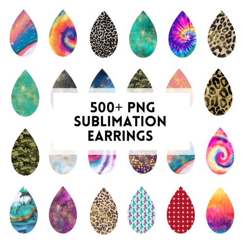 500 Sublimation Earring Designs Template Bundle Sublimation - Etsy