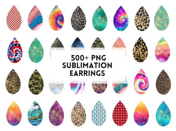 500 Sublimation Earring Designs Template Bundle Sublimation - Etsy
