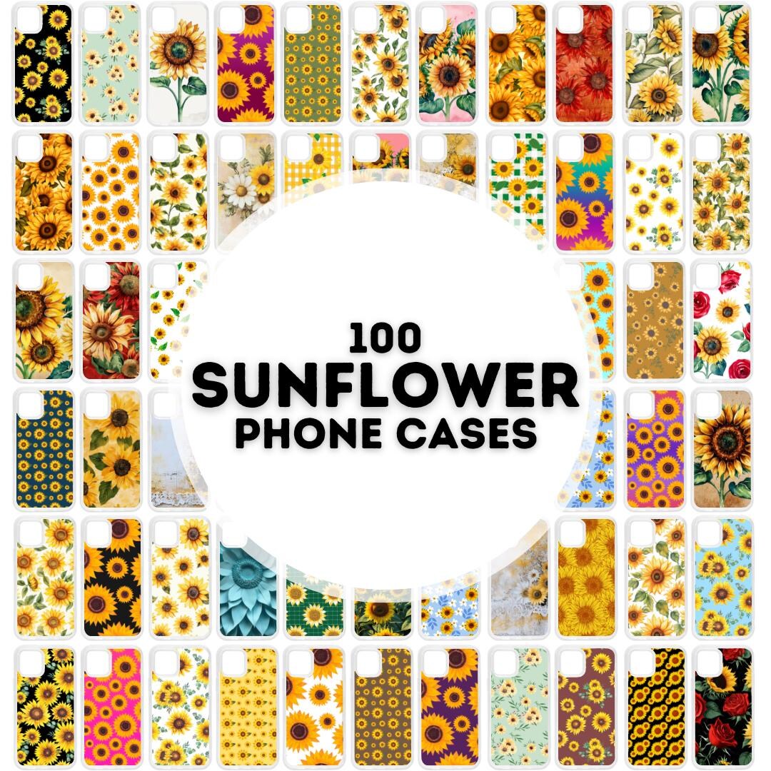 100 Sunflower Phone Case Sublimation Designs, Phone Case Png Bundle ...