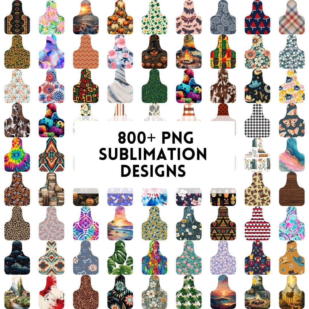 800+ Cow Tag Sublimation Designs Png, Cattle Tag Sublimation Designs ...