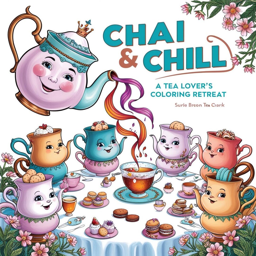 Tea Party Coloring Book,midnight Tea Party Coloring Book,tea Coloring ...