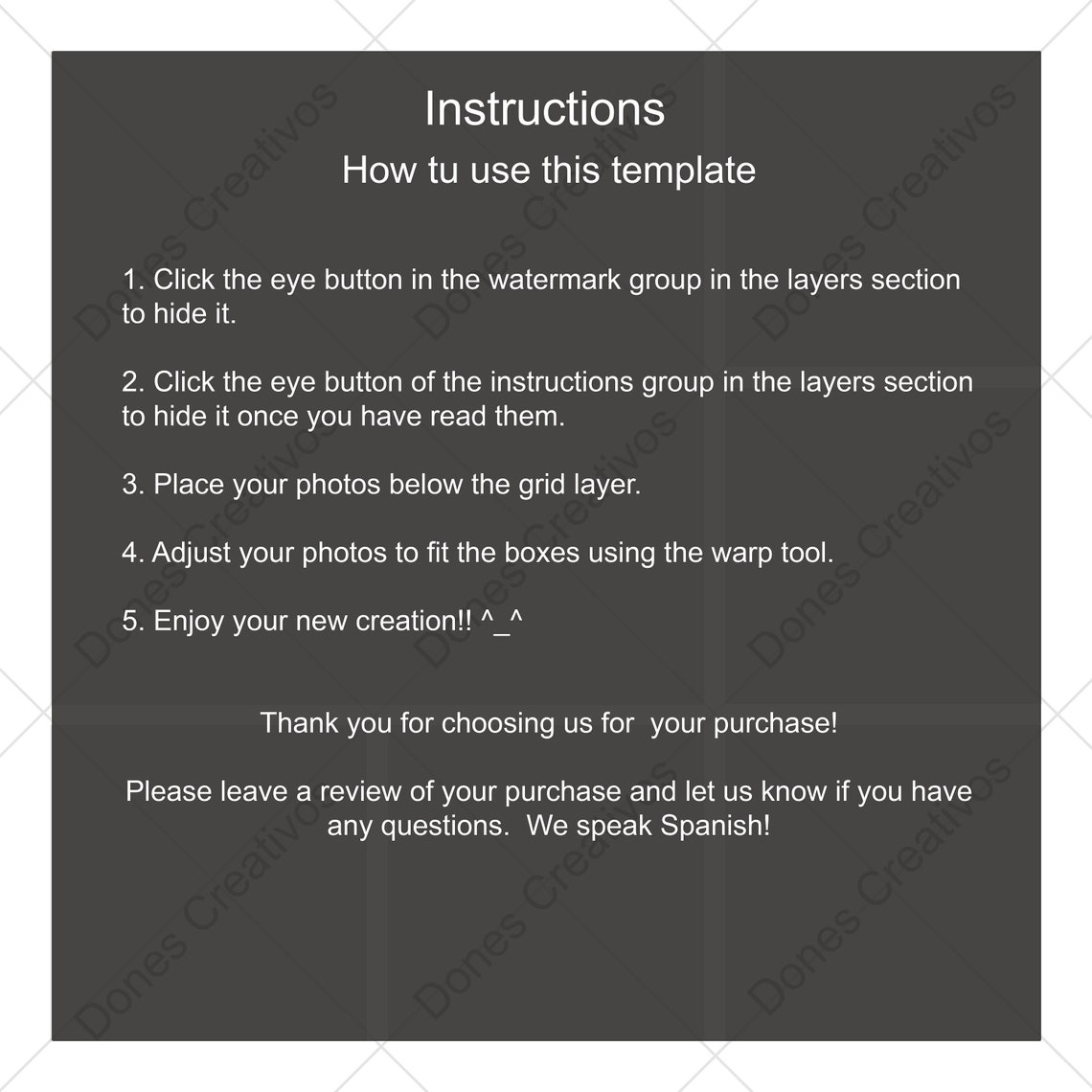 Inside the Box 6 Box Grid Bundle Pack Template | Etsy Canada