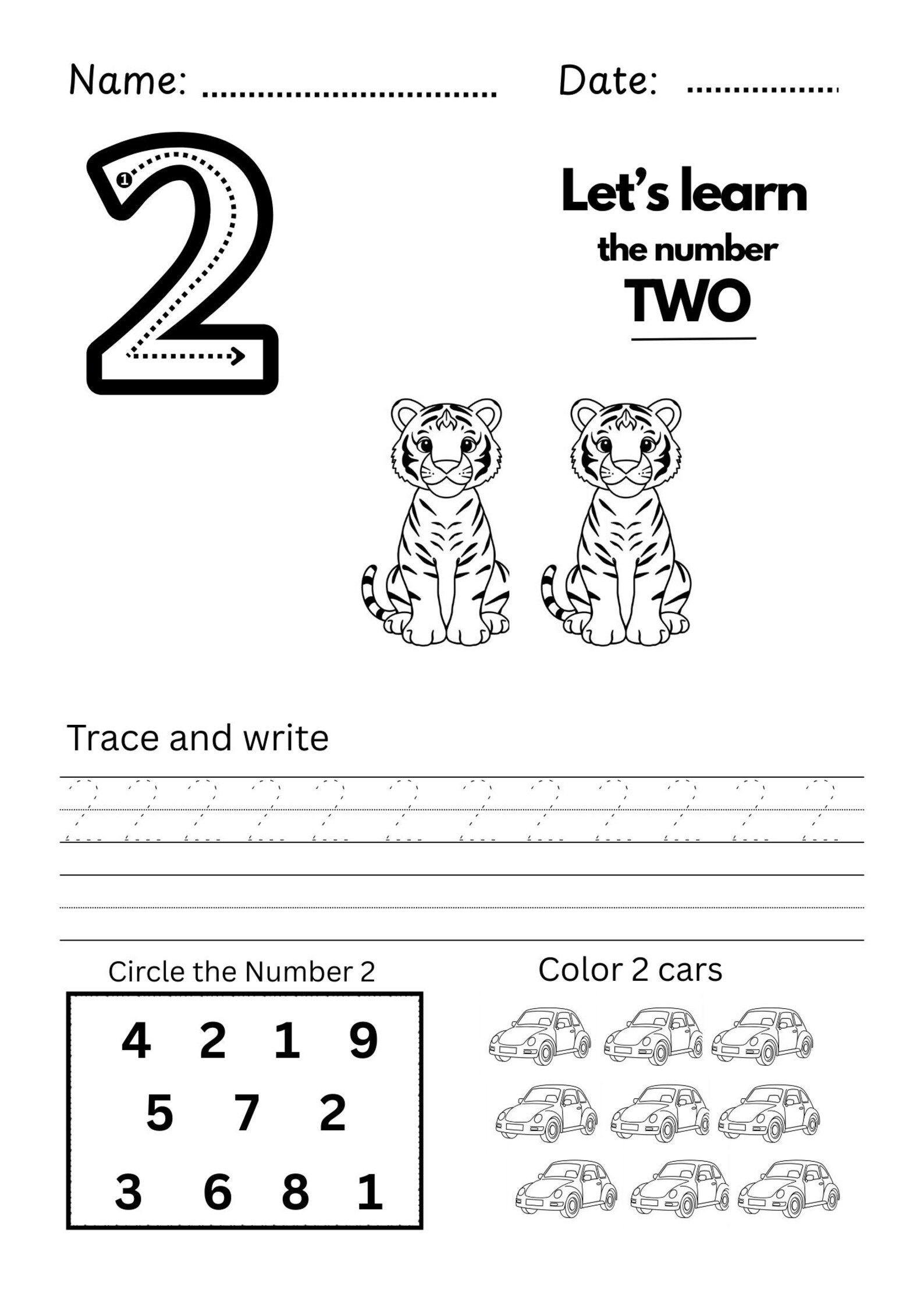 1-10 Number Tracing, Preschool Worksheet Printable, Handwriting ...