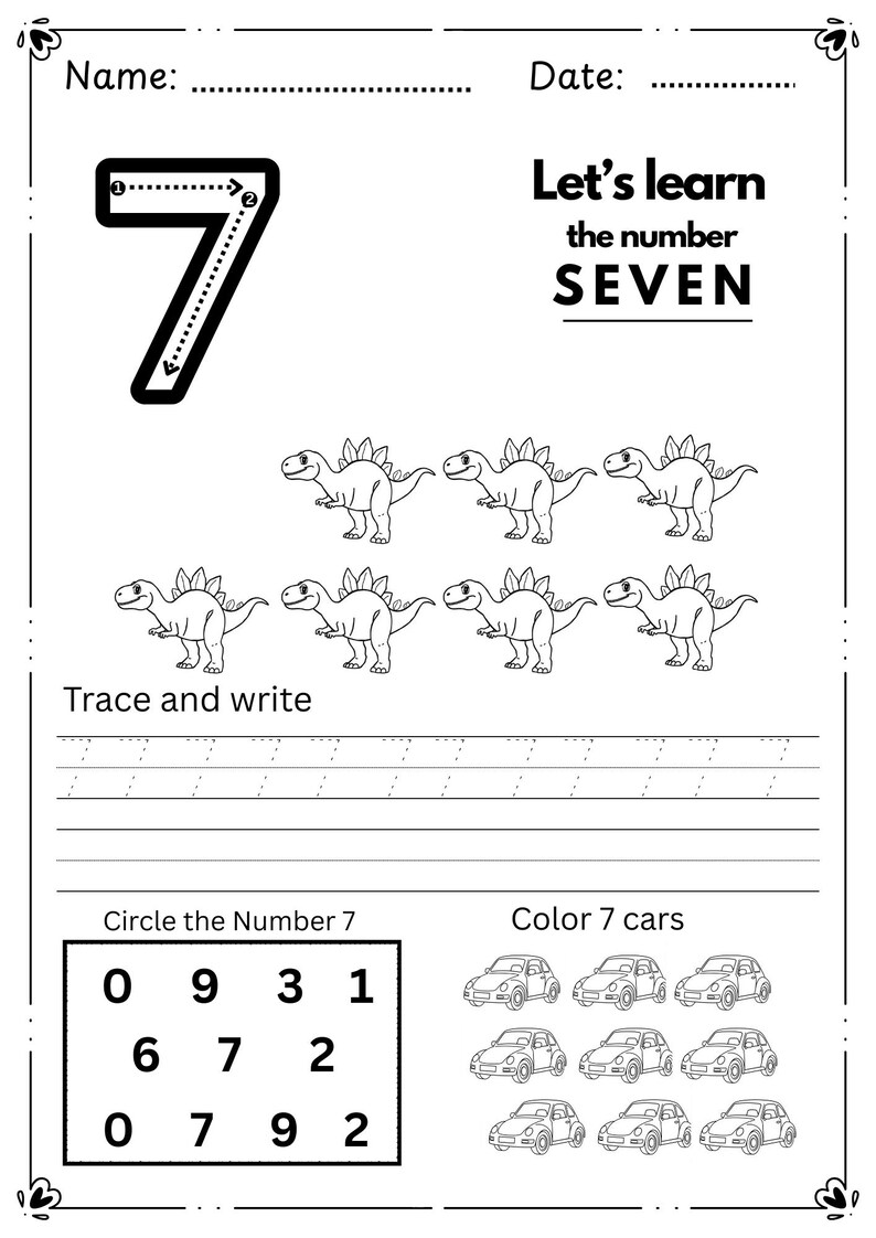 1-10 Number Tracing, Preschool Worksheet Printable, Handwriting ...