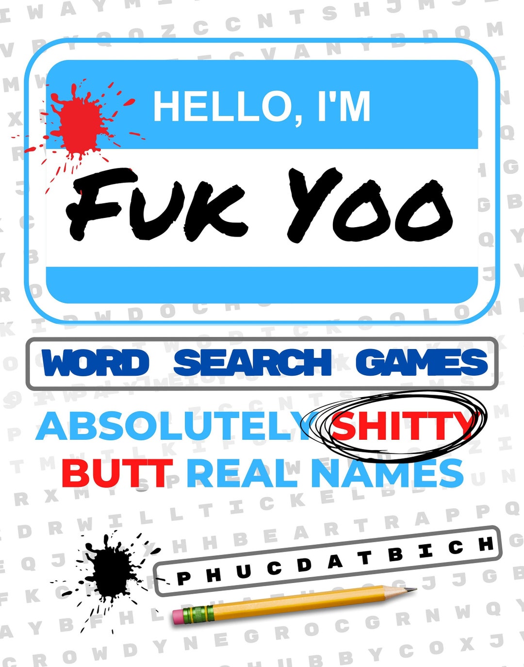 Hello, I'm Fuk Yoo: Word Search Games of Funny Names for Adults - Etsy