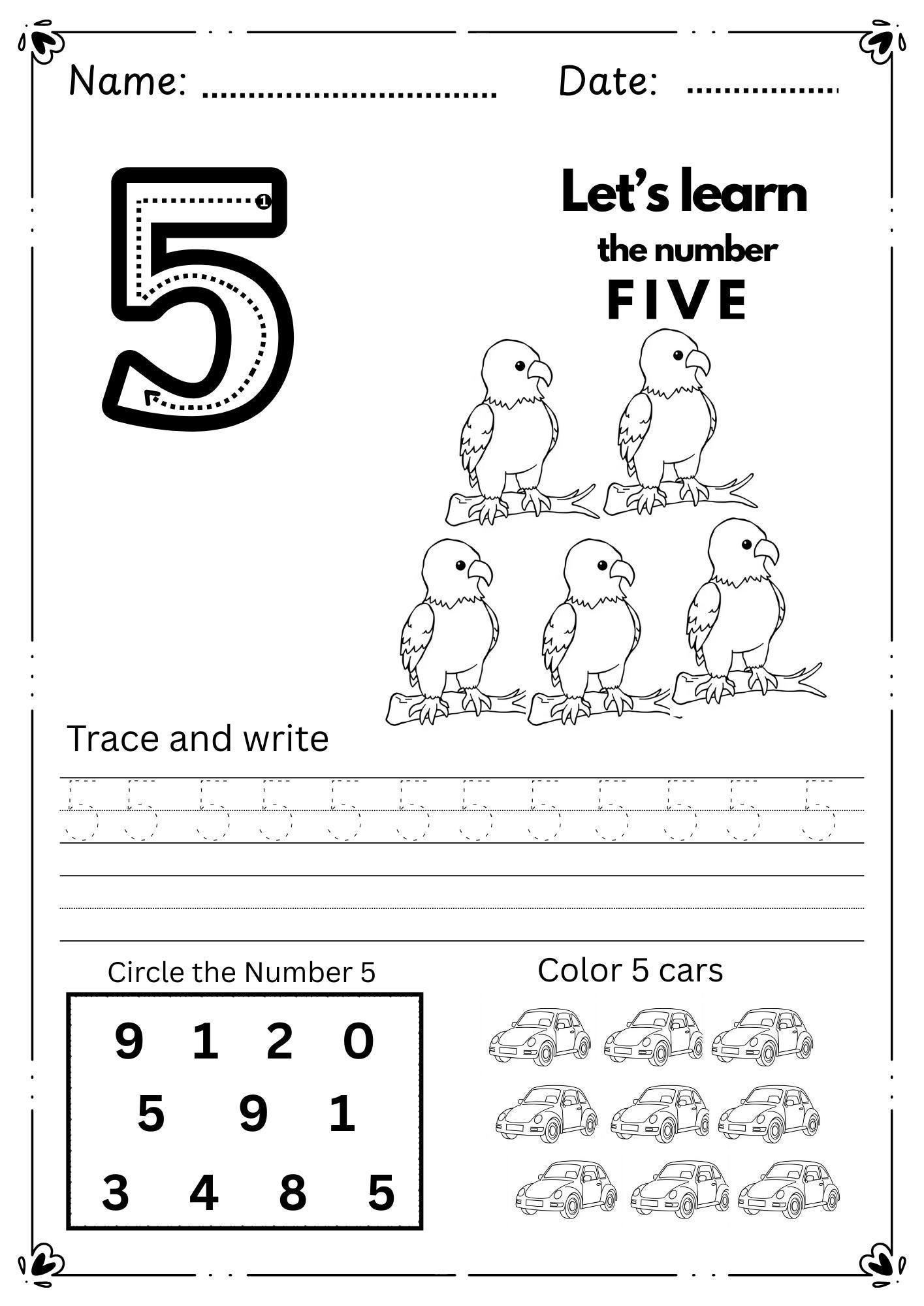 1-10 Number Tracing, Preschool Worksheet Printable, Handwriting ...