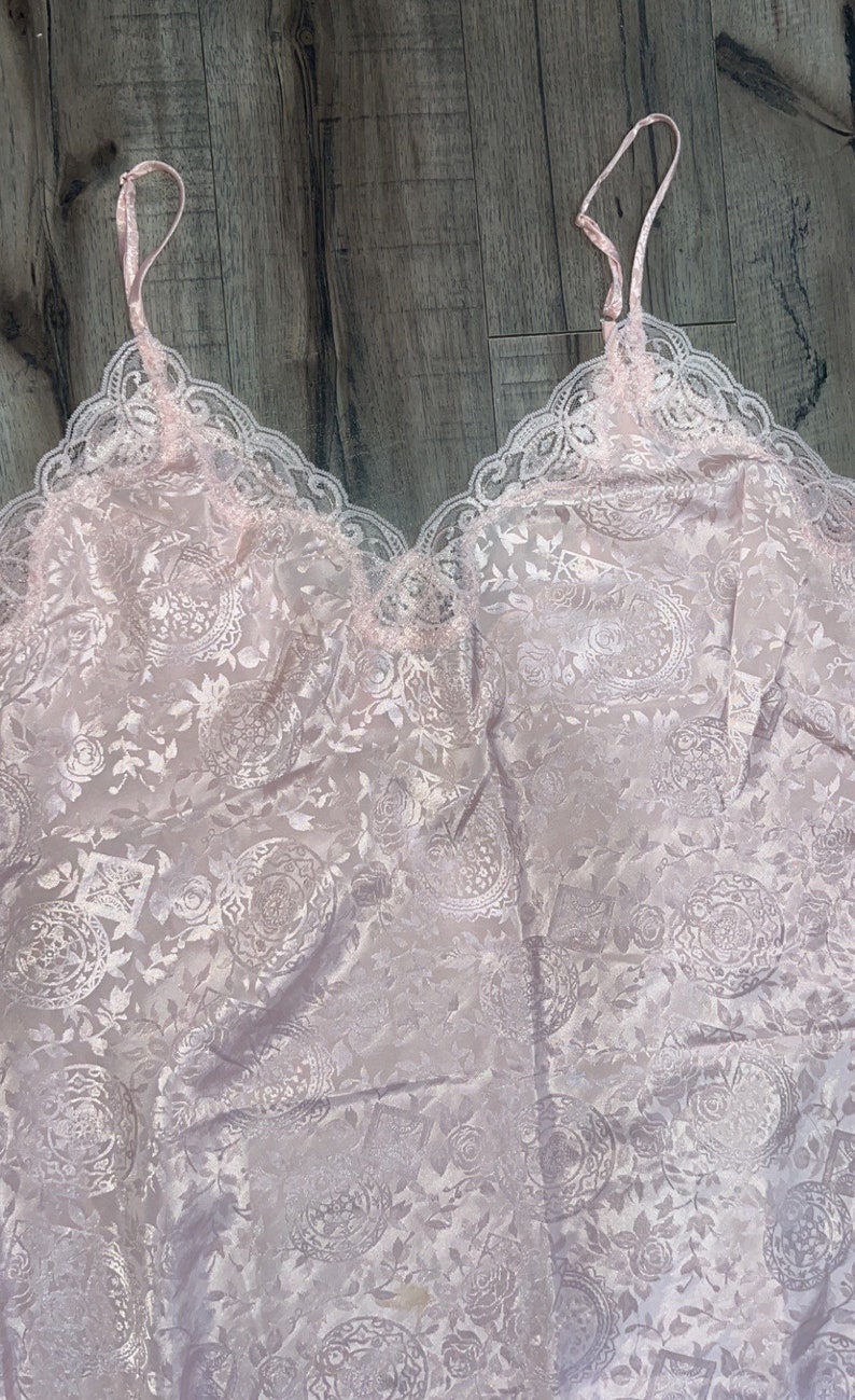 Vintage 80s Victoria Secrete Pink Matching Set Rope And Slip Etsy