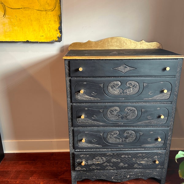 Hand Painted Dresser - Etsy
