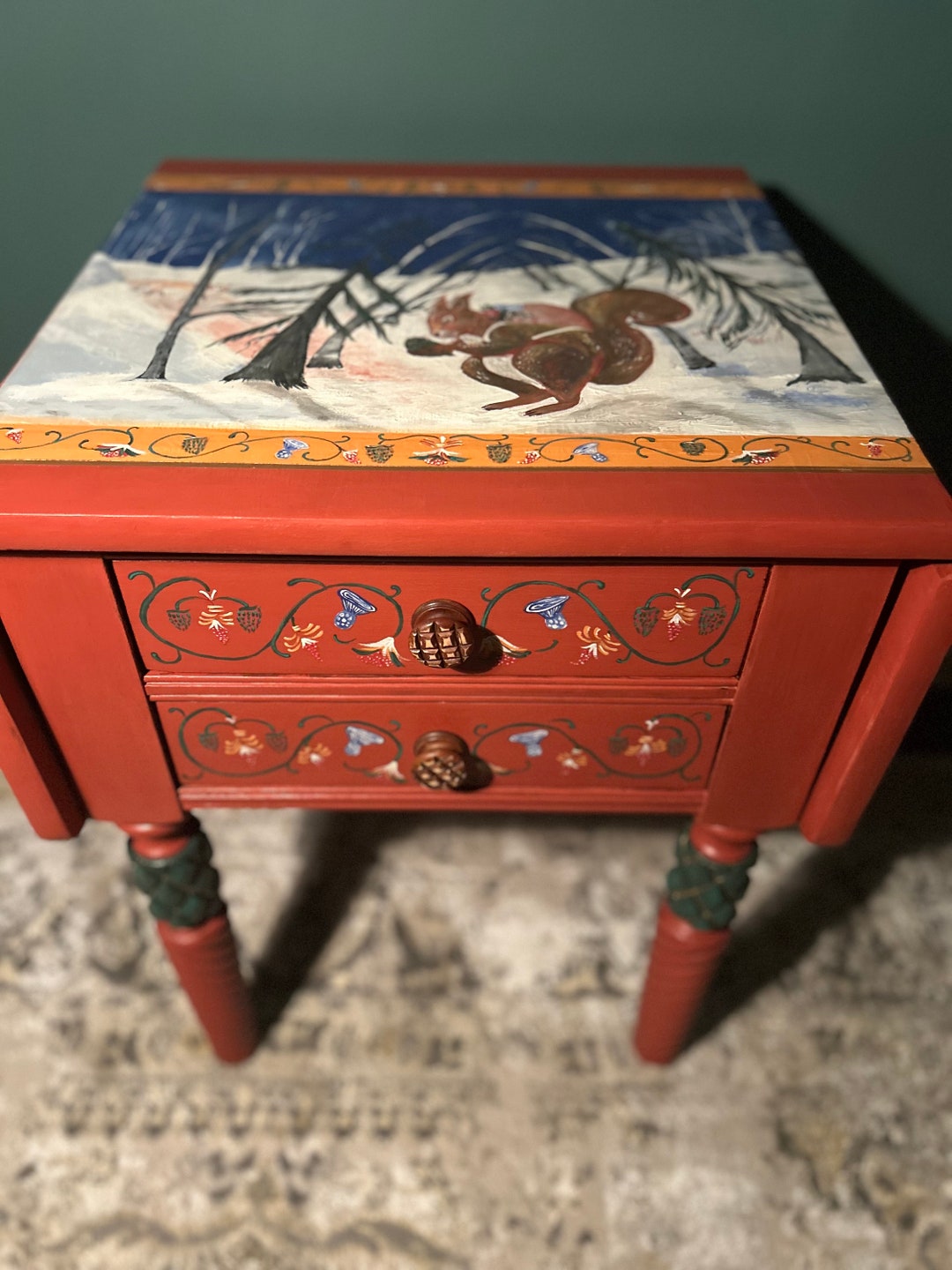 Whimsical Hand Painted End Table - Etsy
