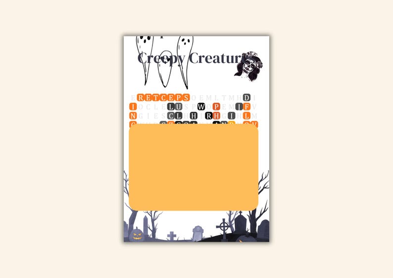 Creepy Creatures Word Search Puzzle | Halloween Printable Game | Spooky ...