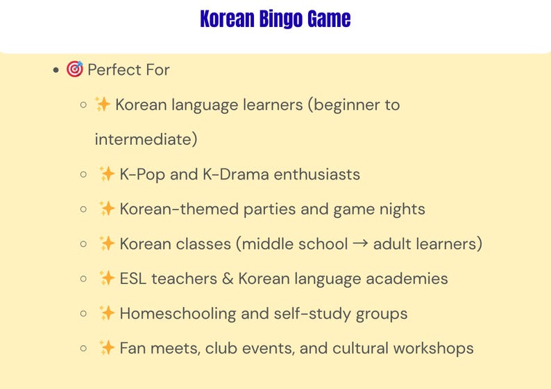 1000 Korean Bingo Cards | Hangul Numbers 1–75 | Korean Learning Game ...