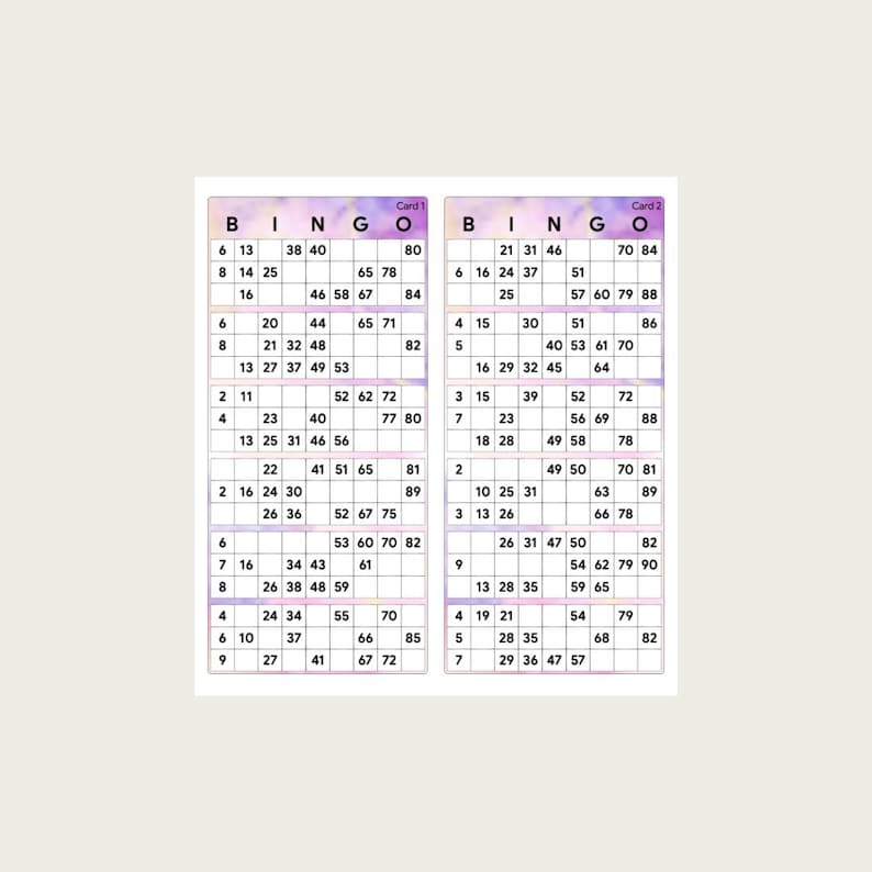 250 Printable UK Bingo Cards PDF | 1 - 90 | Instant Download A4 ...