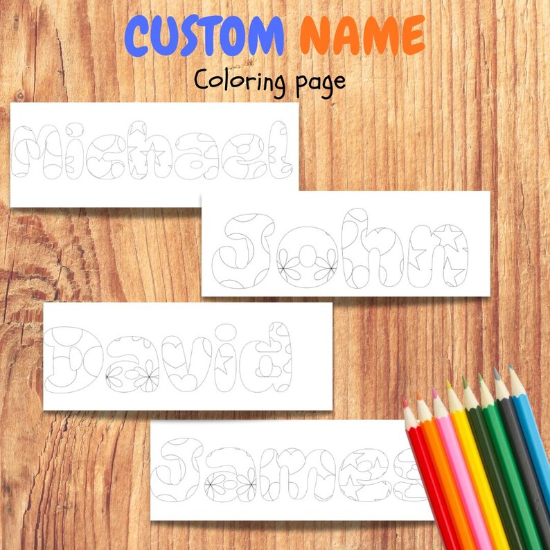 Custom Name Coloring Page for Kids | Personalized Coloring Sheet ...