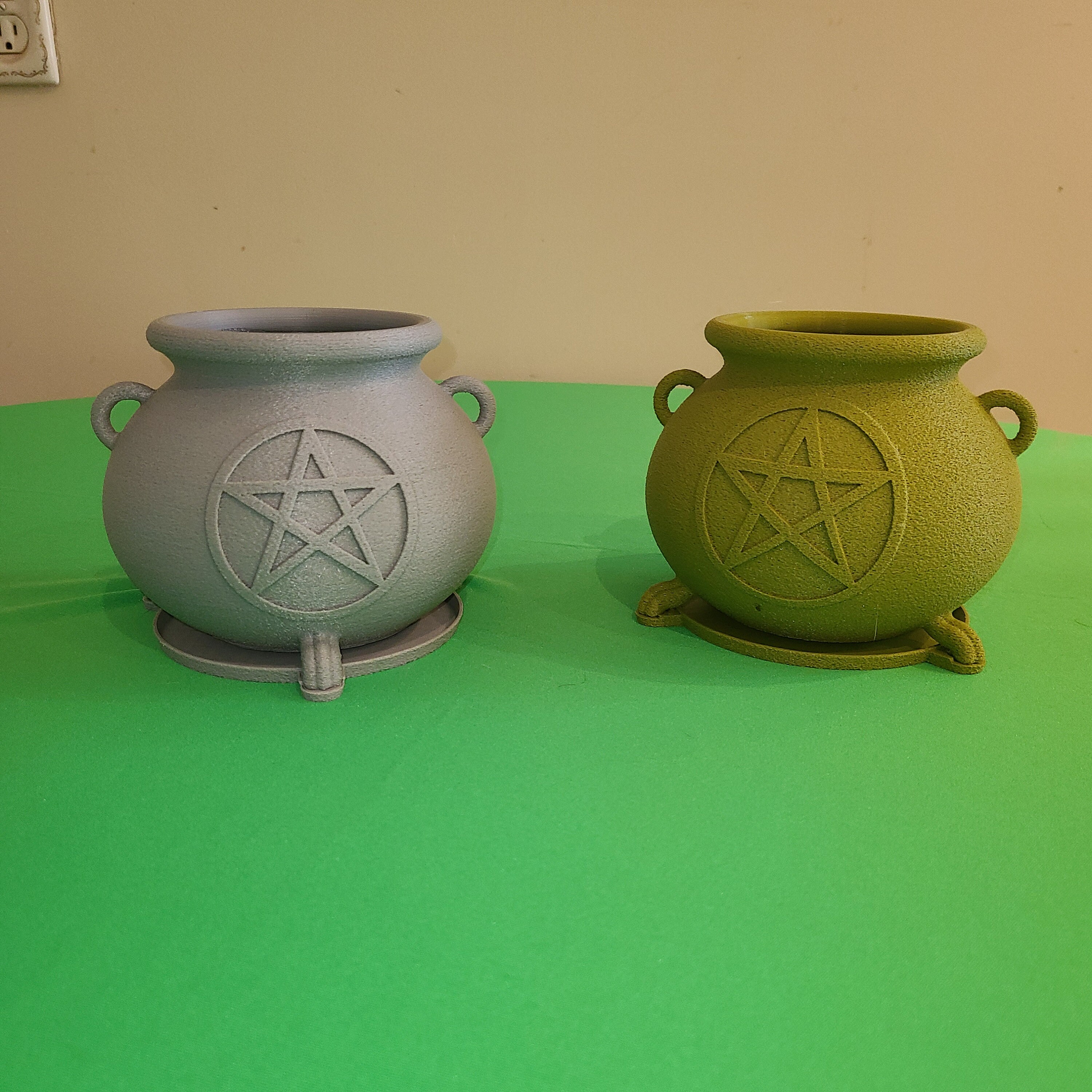 Flower Pot Cauldron Planter Pentagram - Etsy