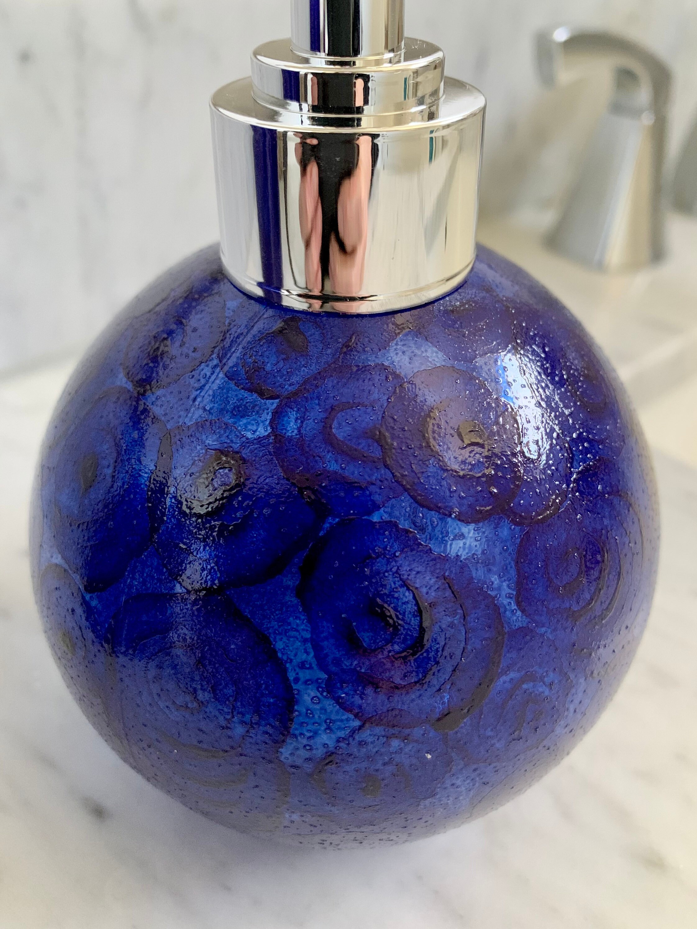 Soap Dispenser and Tumbler Set Stain Glass Collection Brilliant Violet ...
