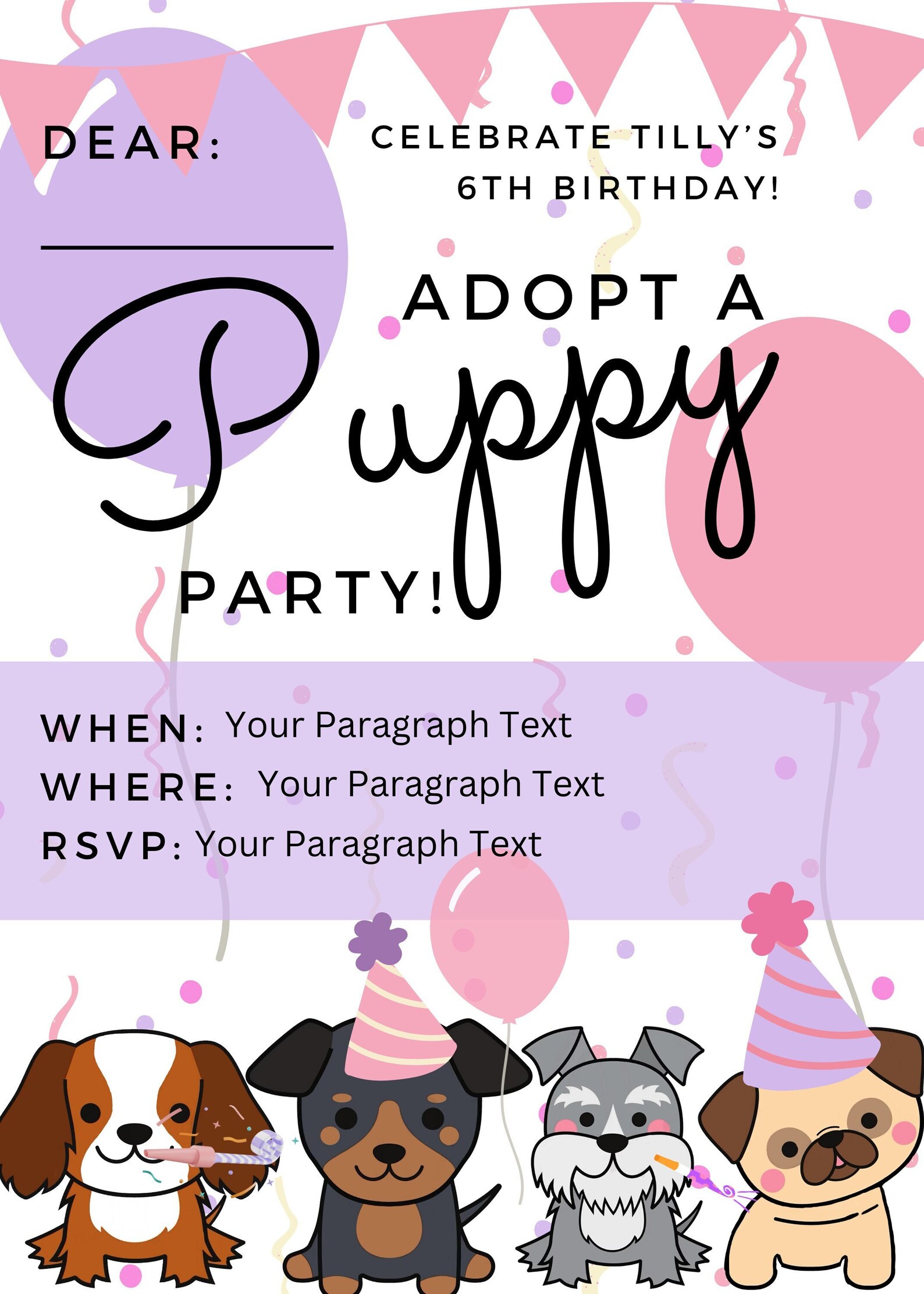 Adopt a Puppy Birthday Party Pack Bundle. PUPPY TREASURE HUNT, Themed ...