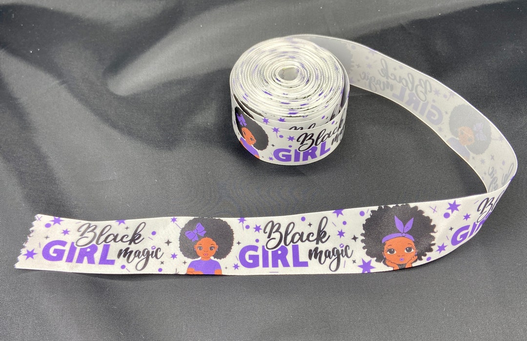 Purple Black Girl Magic Satin Ribbon, Ribbon for Bows, Ribbon for Tutus ...
