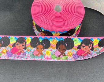 African American Girl Satin Grosgrain Ribbon Ribbon for Bows | Etsy
