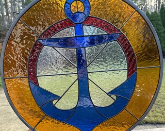 Anchor Stained Glass Window - Etsy
