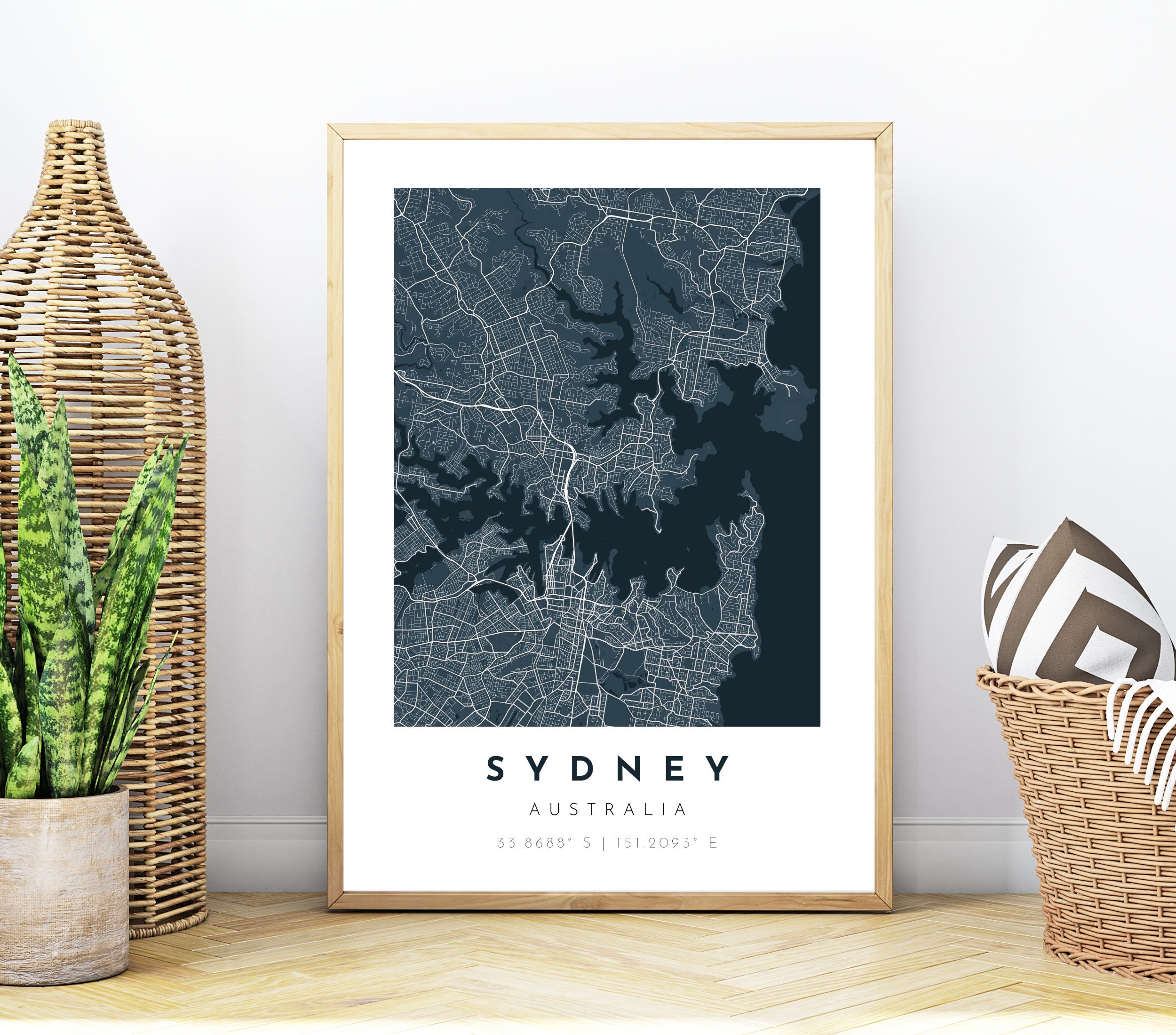 Sydney City Map Print Map of Sydney Digital Wall Art - Etsy