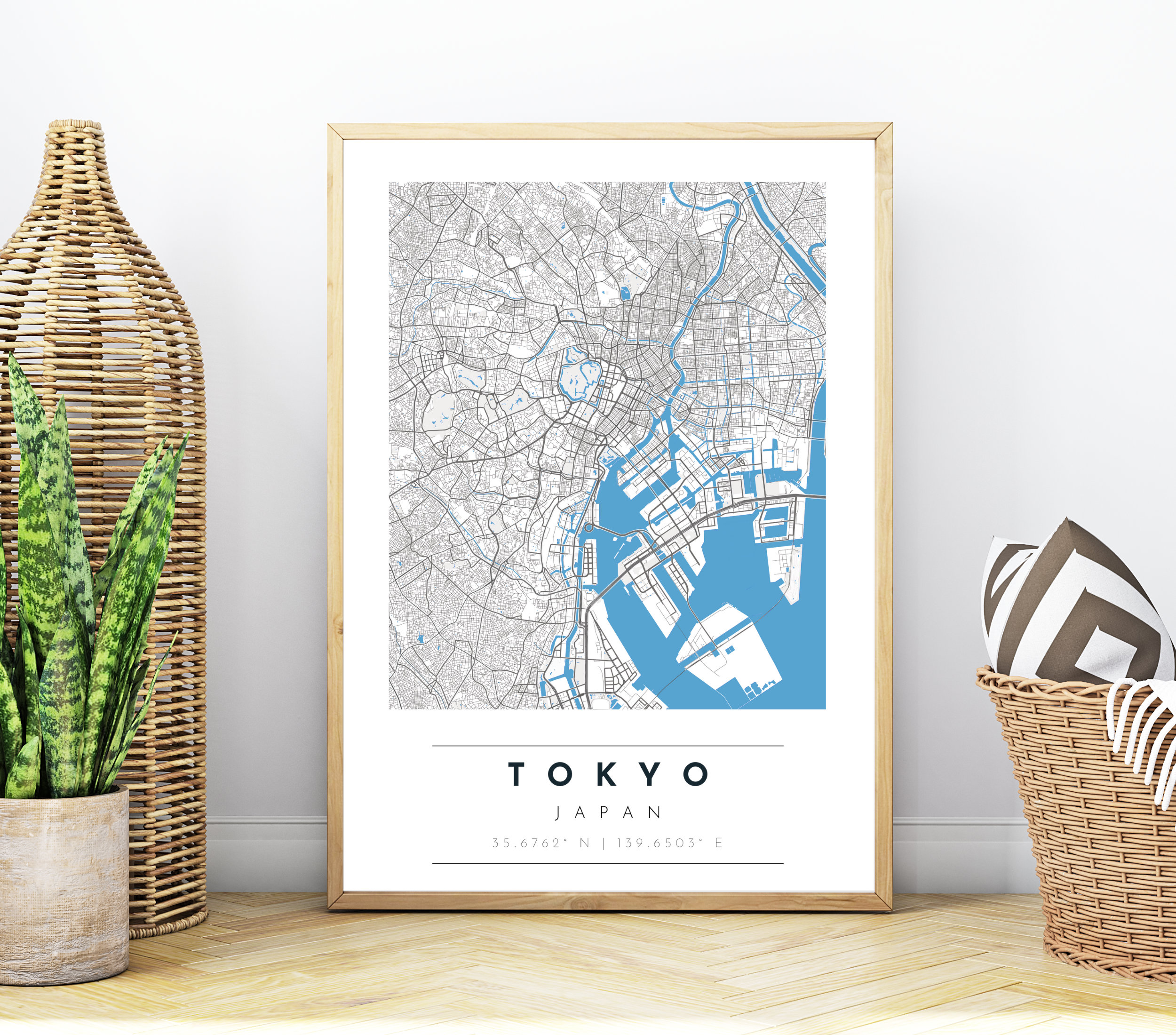Tokyo City Map Print | Map of Tokyo | Digital Wall Art | Printable ...