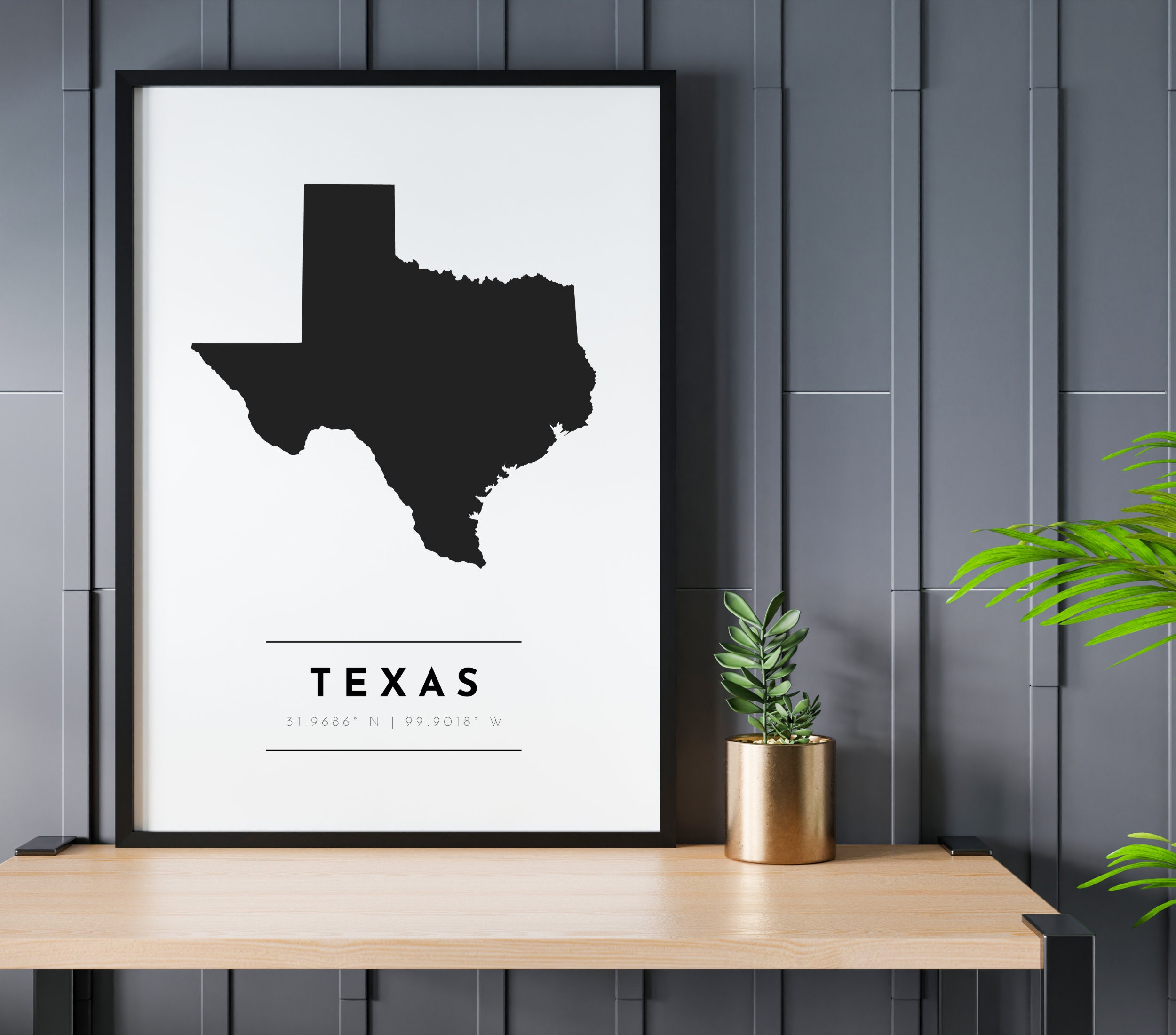 Texas State Map Print | Map of Texas | Digital Wall Art | Printable ...