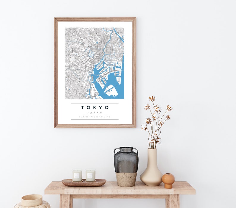 Tokyo City Map Print | Map of Tokyo | Digital Wall Art | Printable ...