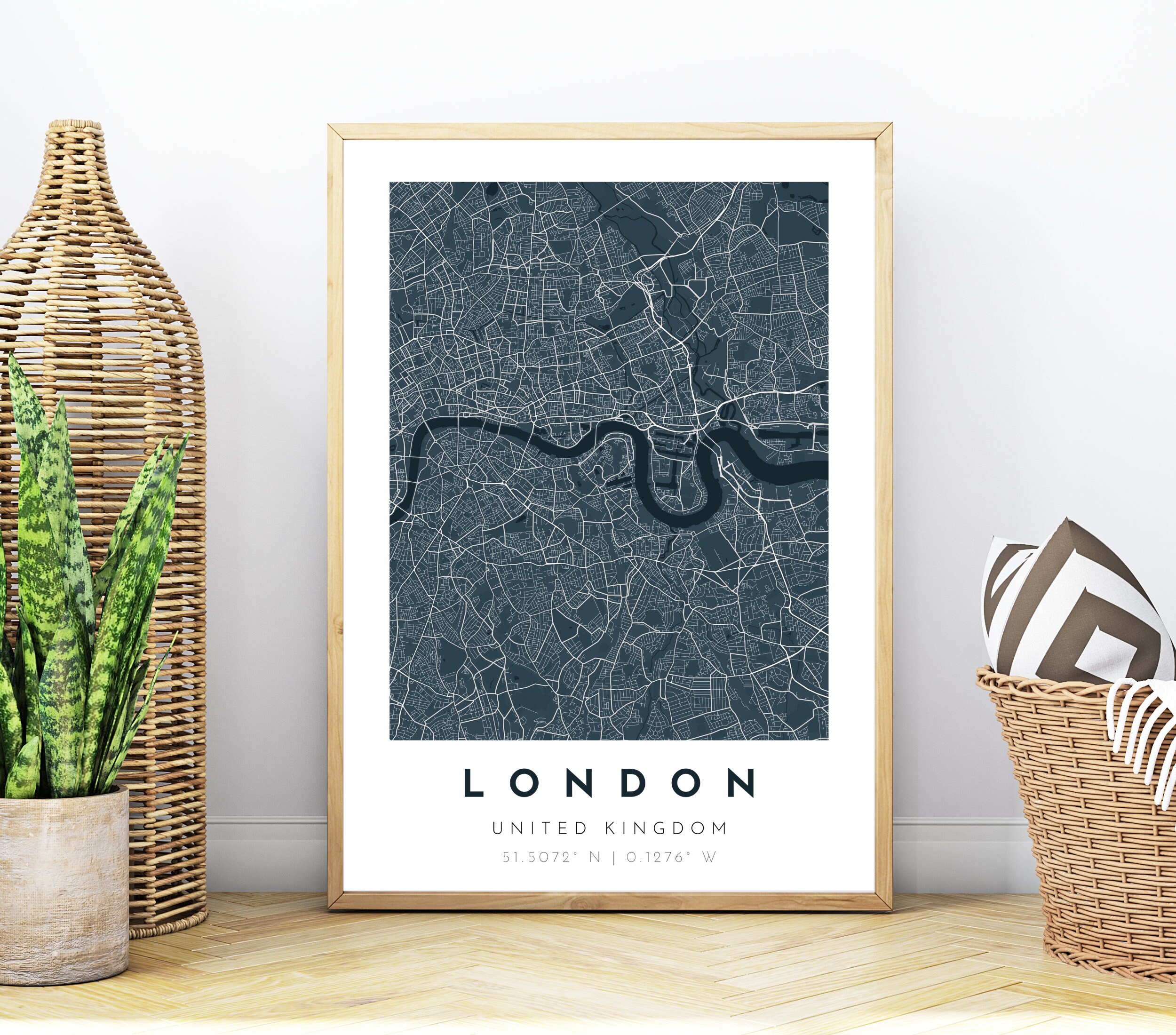 London City Map Print | Map of London | Digital Wall Art | Printable ...