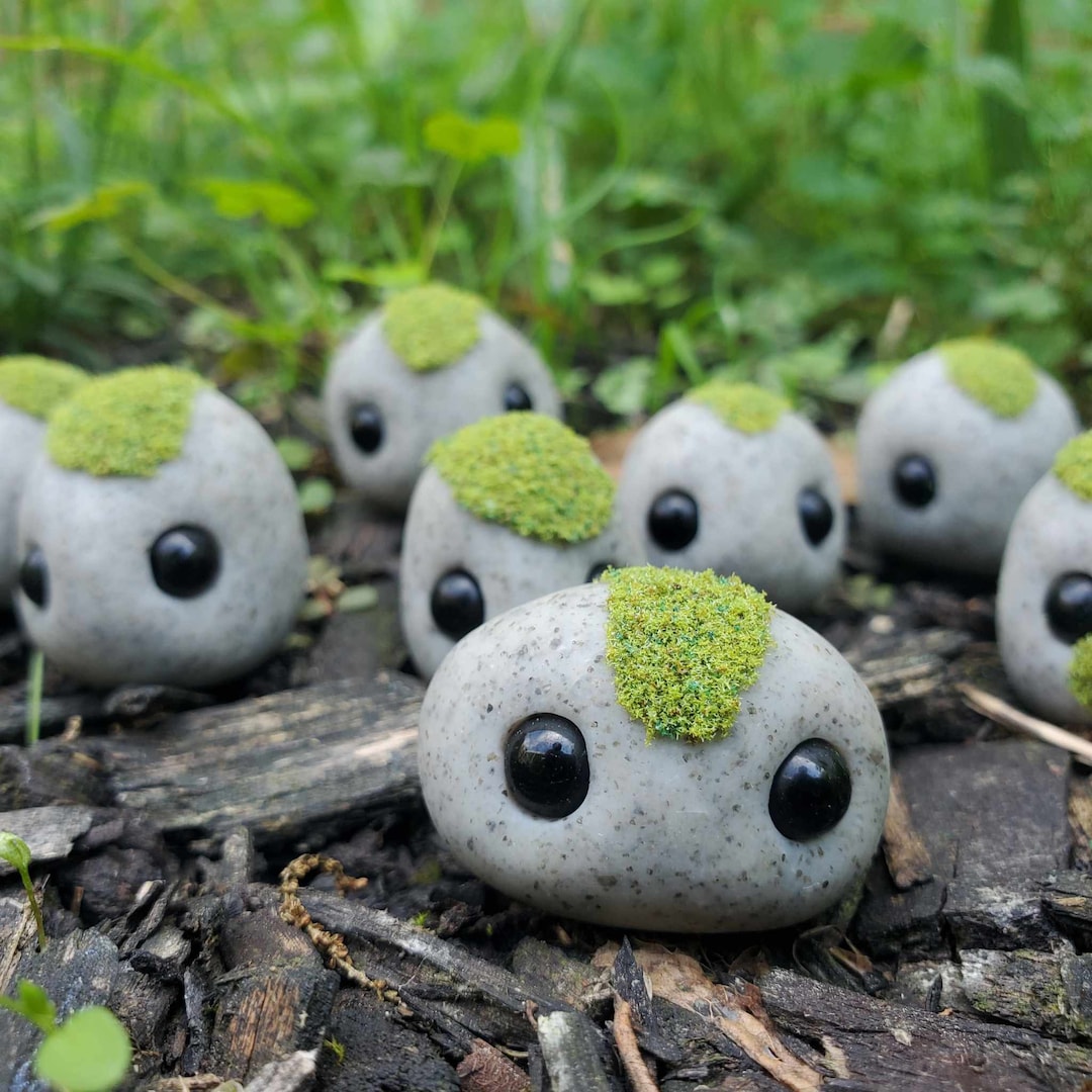 Rock Friend With Moss - Etsy