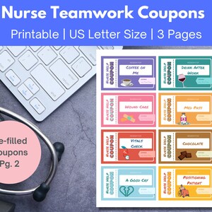 Nurse Printable Coupons Nurse Support Gift Nurse Gift - Etsy
