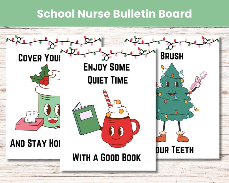 School Nurse Christmas Bulletin Board Kit, Office Decor for Christmas ...