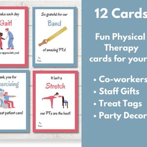 Funny Physical Therapy Cards and Poster Appreciation Bundle, Physical ...