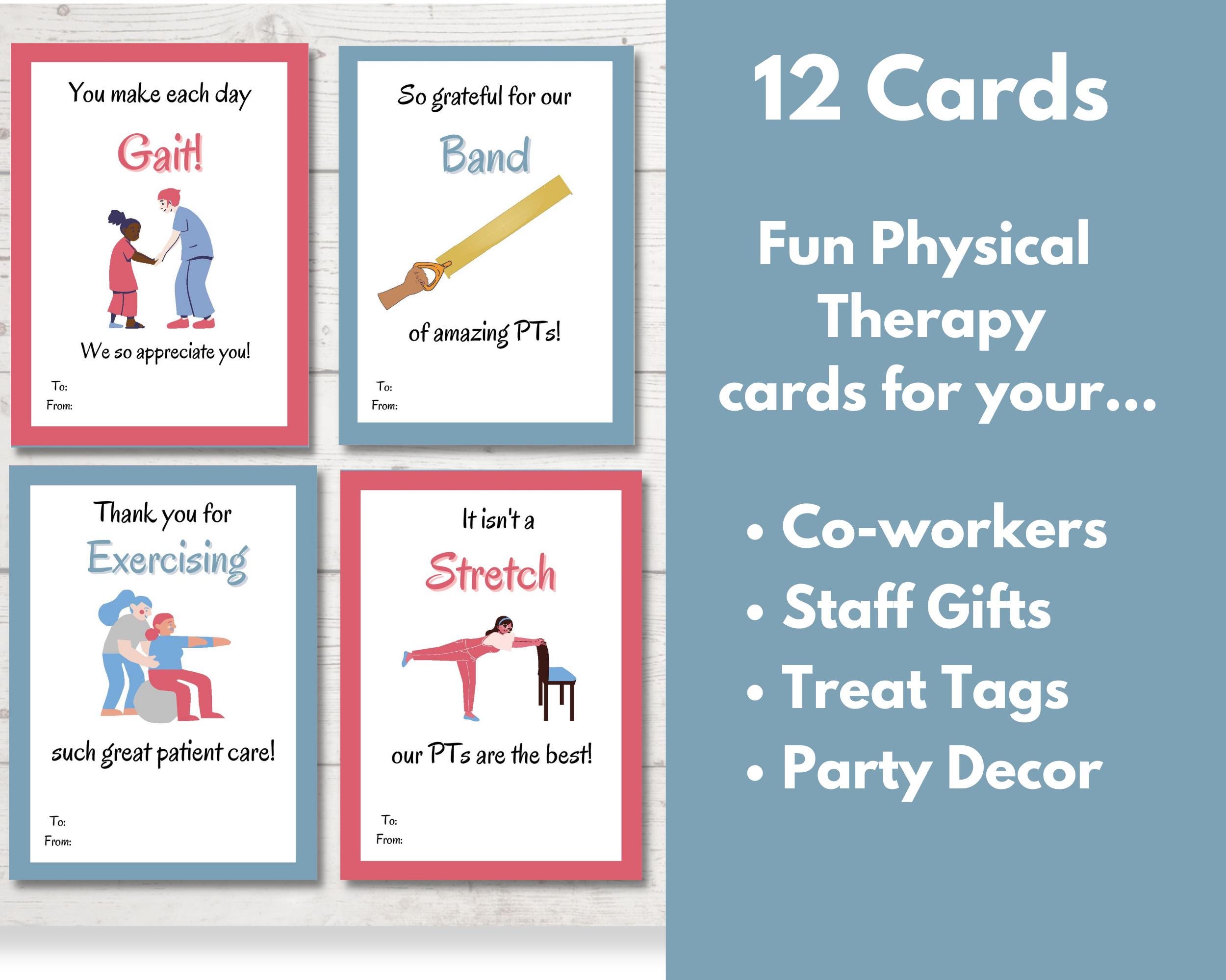 Funny Physical Therapy Cards and Poster Appreciation Bundle, Physical ...