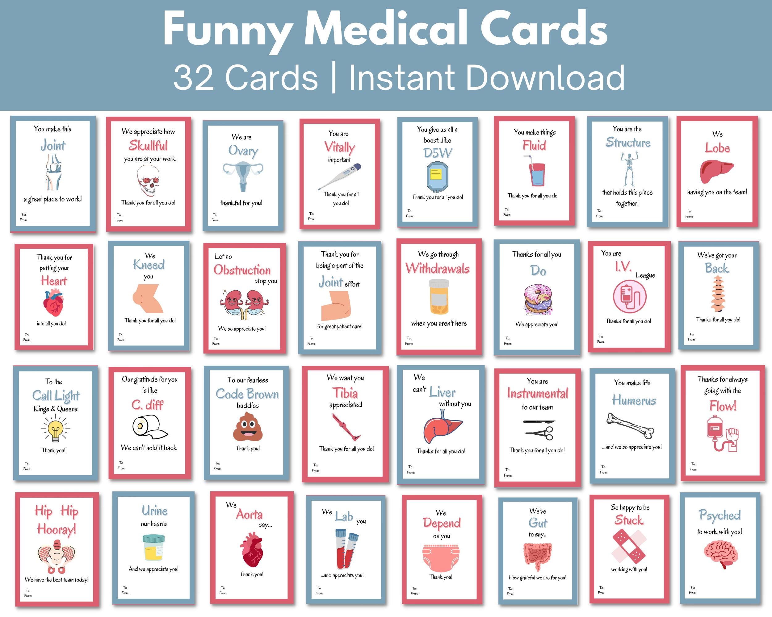 Funny Medical Appreciation Cards for Doctors, Nurses, CNA, MA, PA ...