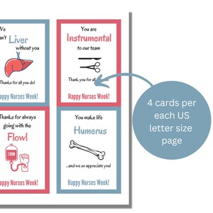 Nurses Week Printable Gift Tags, Nurses Week Funny Medical Cards, Nurse ...