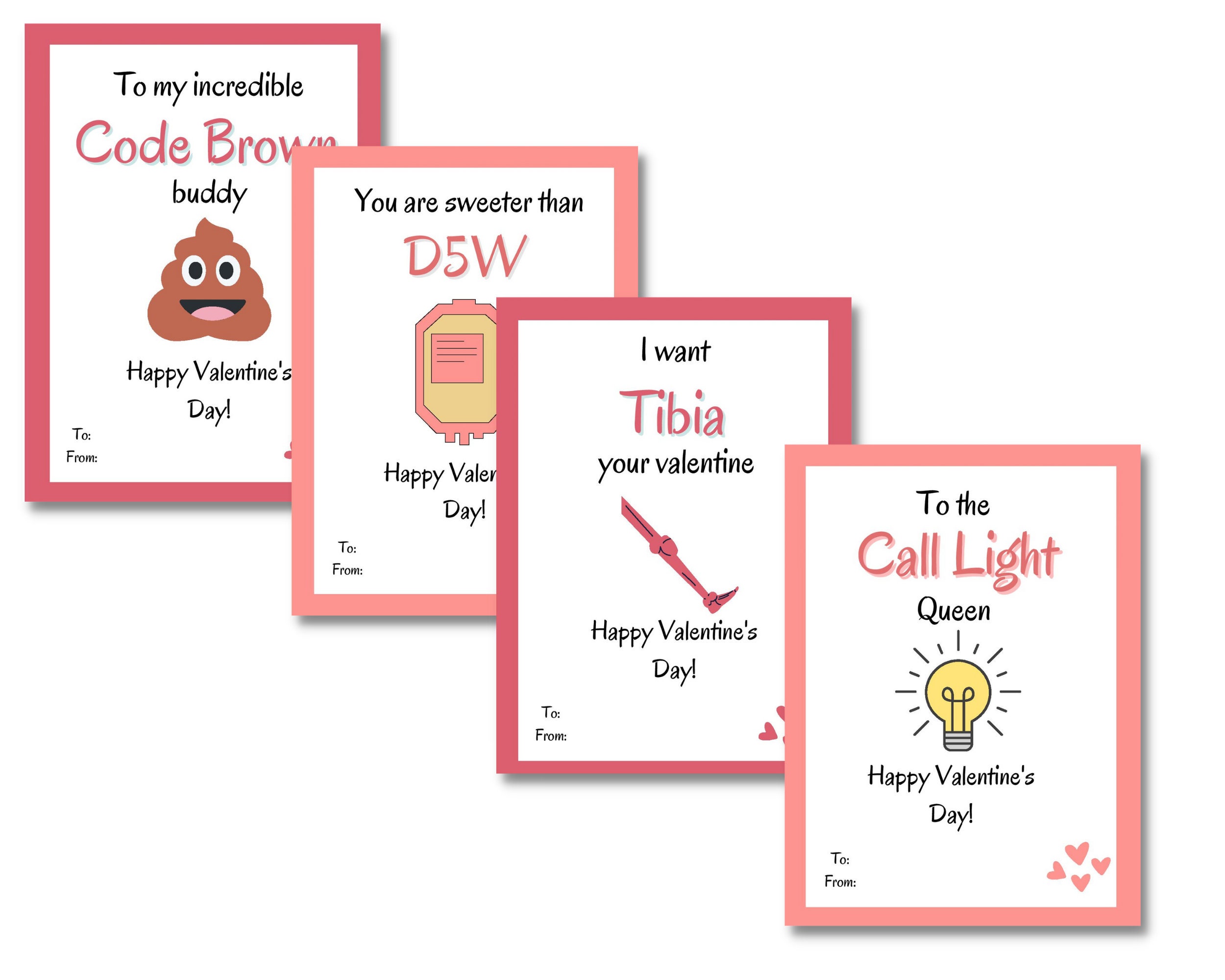 Funny Medical Valentine's Day Cards, 12 Pack for Doctors, Nurses ...